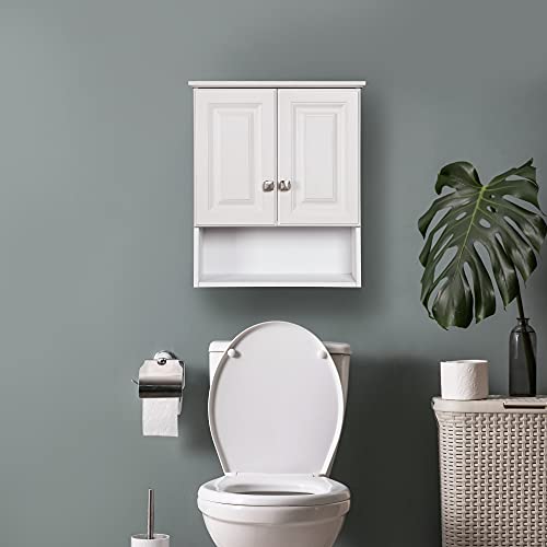 Design House Wyndham Bathroom Wall Cabinet 2-Door, 1-Shelf, 22 x 26, White