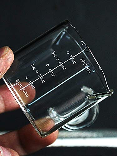 BCnmviku 2 Pack Double Spouts Measuring Triple Pitcher Milk Cup 75ML Espresso Shot Glasses Parts Clear Glass