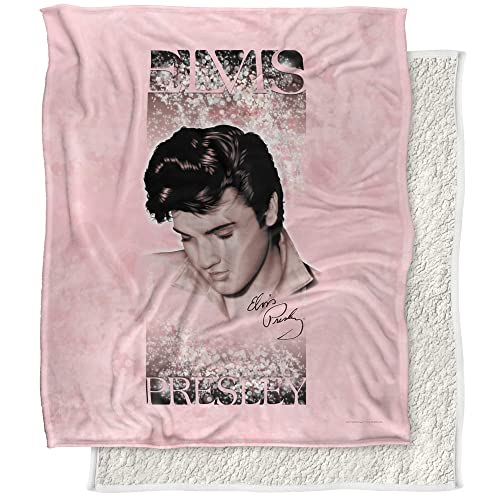 Elvis Presley Blanket, 50"x60", Soft Lights Silky Touch Sherpa Back Super Soft Throw Blanket