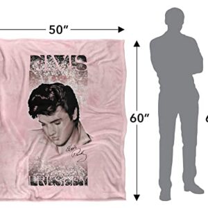 Elvis Presley Blanket, 50"x60", Soft Lights Silky Touch Sherpa Back Super Soft Throw Blanket