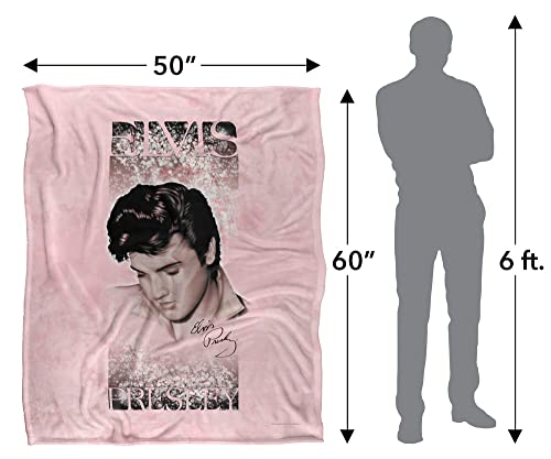 Elvis Presley Blanket, 50"x60", Soft Lights Silky Touch Sherpa Back Super Soft Throw Blanket