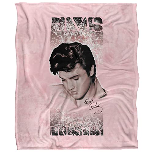 Elvis Presley Blanket, 50"x60", Soft Lights Silky Touch Sherpa Back Super Soft Throw Blanket