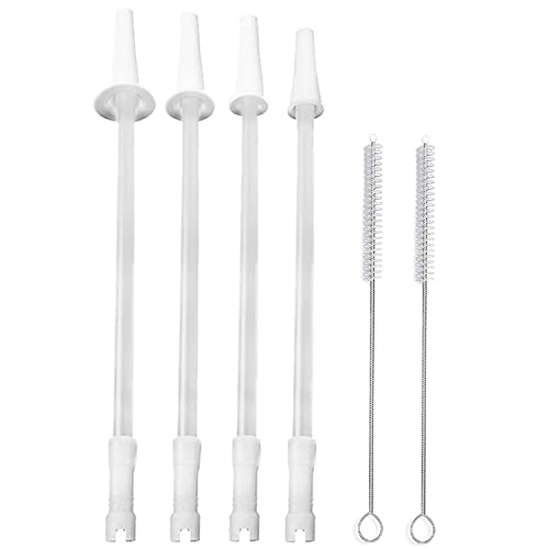 Delove Universal Long Straws for Gallon Water Bottles - Equip Your Bottle with a Straw - Cut Size To Fit Any Bottles- Replacement Straws for Water Jug - Half Gallon/32oz/64oz/128oz - Set of 4