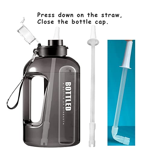 Delove Universal Long Straws for Gallon Water Bottles - Equip Your Bottle with a Straw - Cut Size To Fit Any Bottles- Replacement Straws for Water Jug - Half Gallon/32oz/64oz/128oz - Set of 4