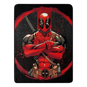 marvel's deadpool, "tough guy" micro raschel throw blanket, 46" x 60", multi color