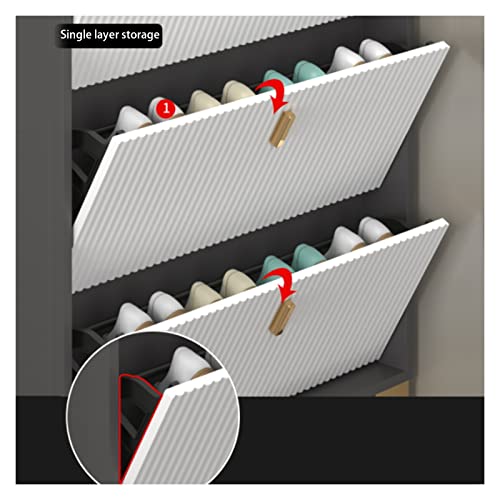 Freestanding Shoe Rack Locker Household Shoe Cabinet Ultra-Thin Dump Cabinet Creative Cloakroom Porch Shoe Cabinet Multi-Layer Storage Shoe Cabinet Multifunctional Locker (Size : 60 * 17 * 210cm)