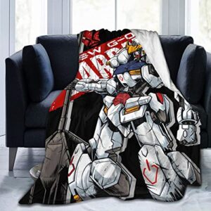 lykfknj gundam ultra-soft warm micro fleece print throw blanket for couch bed living room bedroom travel all season