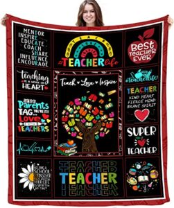 teacher blanket teacher appreciation gift blanket birthday retirement gift for teacher ultra soft flannel throw blanket for couch bed sofa 60''x50''…