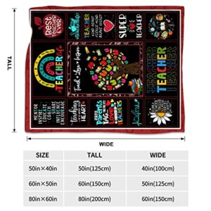 Teacher Blanket Teacher Appreciation Gift Blanket Birthday Retirement Gift for Teacher Ultra Soft Flannel Throw Blanket for Couch Bed Sofa 60''x50''…