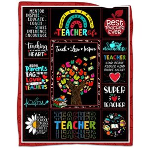 Teacher Blanket Teacher Appreciation Gift Blanket Birthday Retirement Gift for Teacher Ultra Soft Flannel Throw Blanket for Couch Bed Sofa 60''x50''…