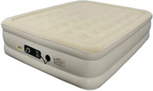 serta raised air mattress with never flat pump | size: queen 18" | luxury inflatable mattress - built in air pump to ensure a good night’s rest | heavy duty blow up mattress with self inflating pump