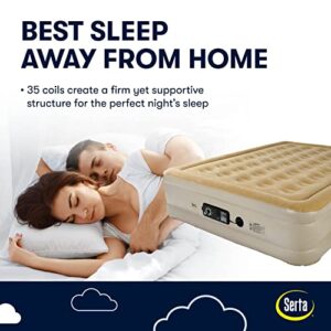 Serta Raised Air Mattress with Never Flat Pump | Size: Queen 18" | Luxury Inflatable Mattress - Built in Air Pump to Ensure a Good Night’s Rest | Heavy Duty Blow Up Mattress with Self Inflating Pump