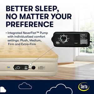 Serta Raised Air Mattress with Never Flat Pump | Size: Queen 18" | Luxury Inflatable Mattress - Built in Air Pump to Ensure a Good Night’s Rest | Heavy Duty Blow Up Mattress with Self Inflating Pump