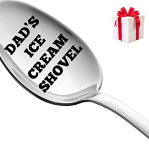 Weenca Gifts For Dad, Fathers Day Gift Engraved Spoon Dad's Ice Cream Shovel, Gifts for Men Who Have Everything, Emotional Dad Gifts, Dad Birthday Gift, Made in Italy Stainless Steel Ice Cream Spoon