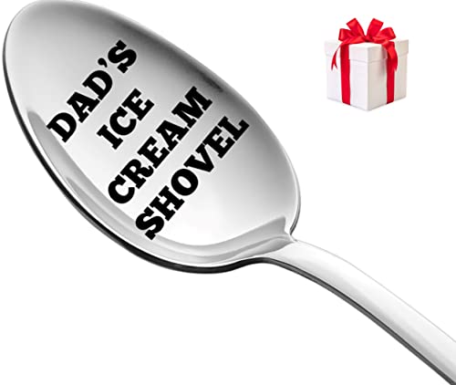 Weenca Gifts For Dad, Fathers Day Gift Engraved Spoon Dad's Ice Cream Shovel, Gifts for Men Who Have Everything, Emotional Dad Gifts, Dad Birthday Gift, Made in Italy Stainless Steel Ice Cream Spoon