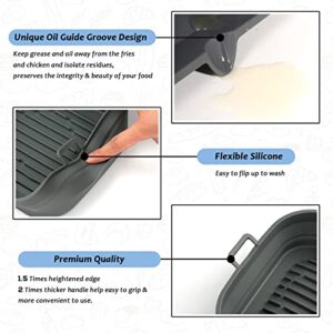 Loveuing Silicone Air Fryer Liners Square - Reusable Airfryer Silicone Basket - Easy to Clean Air Fryers Silicone Pot for 5.8 to 8 Qt Air Fryer Baking Tray Oven Accessories, 8.5 Inch Large