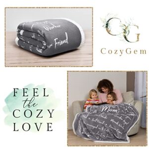 CozyGem Mom Blanket, Mom Birthday Gifts, from Daughter or Son, Best Mom Cozy Throw Blankets with Letter, Mom Gifts, Love You Mom Blanket, Mothers Day Blanket, 65x50, Fleece - Gray