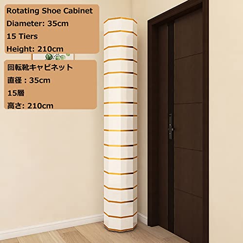 Shoe Rack, Rotating Shoe Rack Storage, Narrow Shoe Storage Cabinet Shoe Hangers, 15 Tier Tall Narrow Shoe Rack Shoe Organiser Space Saver Shoe Display Stand, Black/white Over Door Storage For Entrance