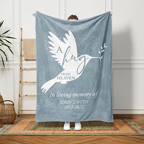 Personalized Memorial Blanket Custom Throw Blanket In Loving Memory of Mom Dad Sorry for Loss Sympathy gift Remembrance Gift Bereavement Gift (Minky, 50x60 inches)