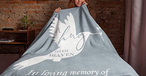 Personalized Memorial Blanket Custom Throw Blanket In Loving Memory of Mom Dad Sorry for Loss Sympathy gift Remembrance Gift Bereavement Gift (Minky, 50x60 inches)