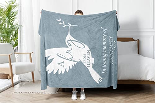 Personalized Memorial Blanket Custom Throw Blanket In Loving Memory of Mom Dad Sorry for Loss Sympathy gift Remembrance Gift Bereavement Gift (Minky, 50x60 inches)