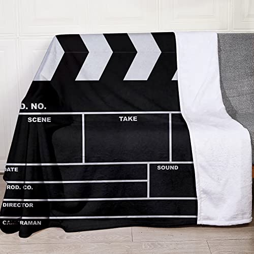 Adrosh Movie Clapboard Blanket Gifts for Women Men Movie Lover Adults Bedroom Living Room Decor Cozy Soft Throw Blankets Ideal for Birthday Christmas Halloween Travel 50"x60"