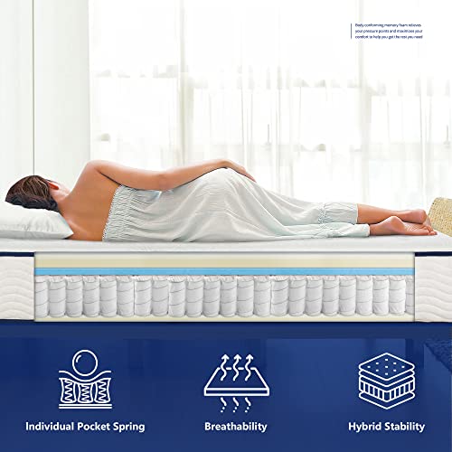 Olee Sleep 9 Inch Breeze Gel Memory Foam Innerspring Mattress, CertiPUR-US Certified, Twin