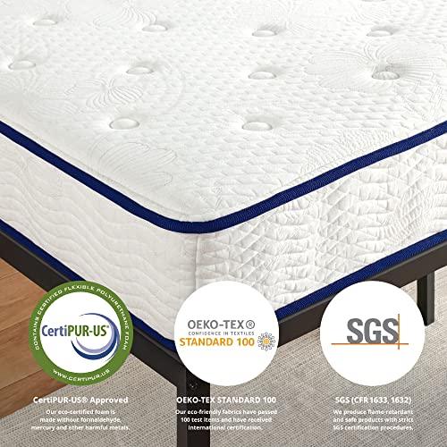 Olee Sleep 9 Inch Breeze Gel Memory Foam Innerspring Mattress, CertiPUR-US Certified, Twin