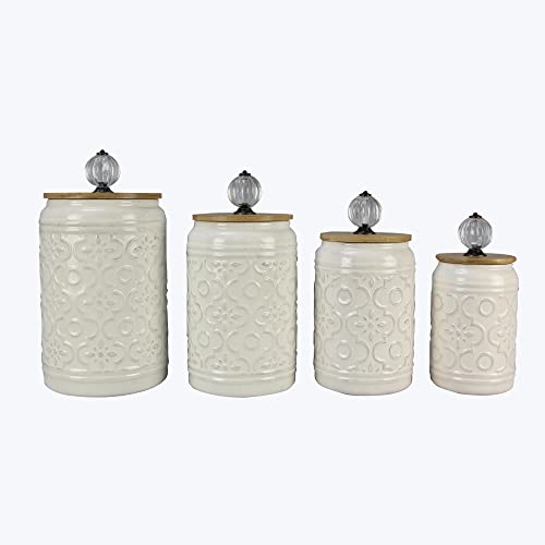 Young's Inc Ceramic 4 pc Canister Set, Multi