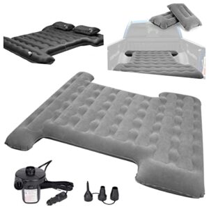 aotiyer truck bed air mattress for 5.5-5.8ft inflatable air mattress for short truck beds truck tent camping accessories with pump pillows full size compatible with f150, ram, gmc, ect