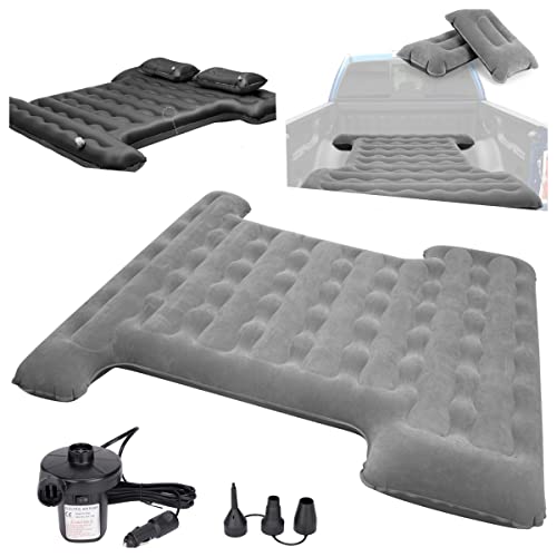 Aotiyer Truck Bed Air Mattress for 5.5-5.8Ft Inflatable Air Mattress for Short Truck Beds Truck Tent Camping Accessories with Pump Pillows Full Size Compatible with F150, Ram, GMC, ect