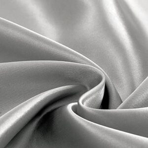 Homiest 60"x80" Duvet Cover for Weighted Blanket, Light Grey Satin Weighted Blanket Cover Full/Queen Size with 8 Ties, Silky & Removable Zippered Duvet Cover Heavy Blanket Duvet Cover for Adults