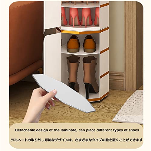 Shoes Storage, Shoes Rack Shoe Organizer For Entryway, Shoe Stand Shoe Racks With Door, Shoe Rack Rotating 360° Shoe Holder Small Shoe Rack For Narrow Space, Hallway Shoe Storage, Diameter 35cm/43cm (