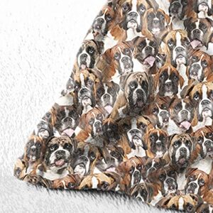 TOPTREE Boxer Dog Blanket Fuzzy Cozy Plush Cute Puppy Flannel Fleece Blanket Animal Brown Boxer Dog Gifts for Women Kids Adults (60x80 inches)