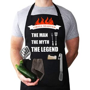 funny apron for men, bbq aprons for men, grilling aprons, chef cooking apron, with two tool pocket, adjustable neck strap waterproof and oilproof best for grilling, birthday gifts for dad, mens gifts.