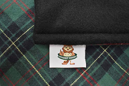 SENSORY GOODS Young Adult - Deluxe - Made in America - Medium Weighted Blanket 10lb Medium Pressure - Dwight Pattern - Fleece/Flannel (66" x 42") Provides Comfort and Relaxation.