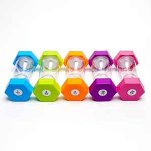 5 Pack Sand Timer Colorful Sandglass Timer Hourglass Set Sand Clock Timer Hourglass 1/3/5/10/30 Minutes for Games Classroom Kids Kitchen Office Deko