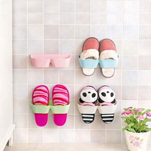 TFIIEXFL Wall Mount Slippers Hanging Shelf Holder Storage Rack Foldable Shoes Rack Double-Layer Slippers Storage Organizer (Color : Black)