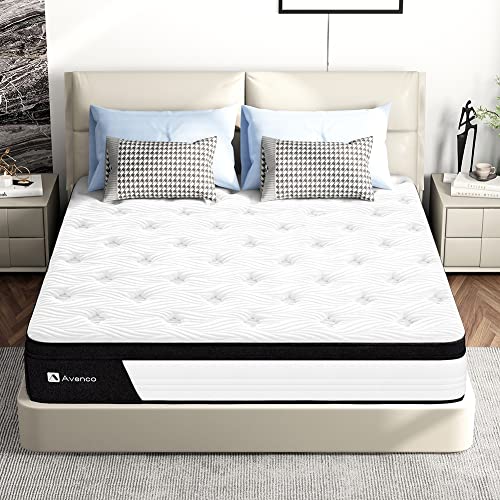 Avenco Twin XL Hybrid Mattress, 10 Inch Mattress Twin XL, Medium Firm Twin Mattress XL in a Box with Pocketed Spring and Gel-Infused Memory Foam, Strong Edge Support, CertiPUR-US, 100 Nights Trial