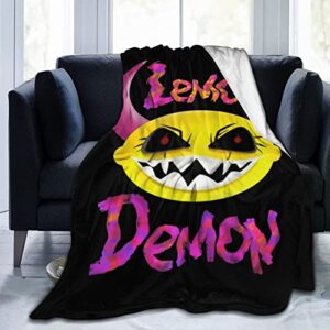 lemon demon blanket flannel super soft fleece lightweight throw blanket for bed couch sofa 50"x40"