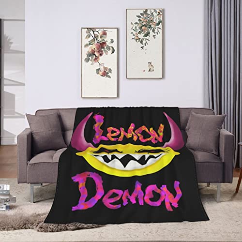 Lemon Demon Blanket Flannel Super Soft Fleece Lightweight Throw Blanket for Bed Couch Sofa 50"X40"