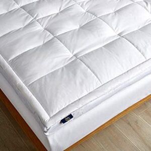 Serta 2-Inch Feather and Down Fiber Top Feather Bed, King, White