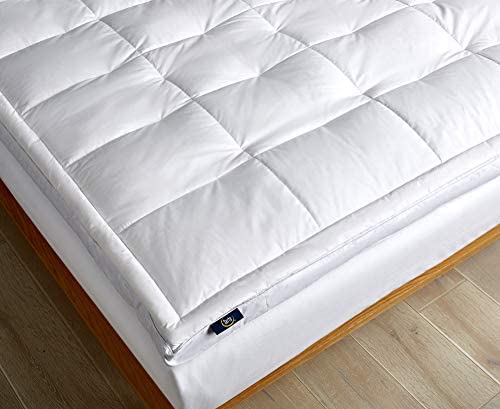 Serta 2-Inch Feather and Down Fiber Top Feather Bed, King, White