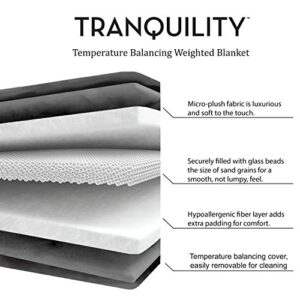 Tranquility. Weighted Blanket with Washable Cover ● Gray ● 15 lbs