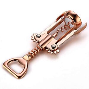 JXS Simple Wing Corkscrew Gold Wine Opener and Beer Opener, Multifunctional Wine Corkscrew Opener