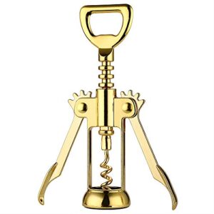 jxs simple wing corkscrew gold wine opener and beer opener, multifunctional wine corkscrew opener