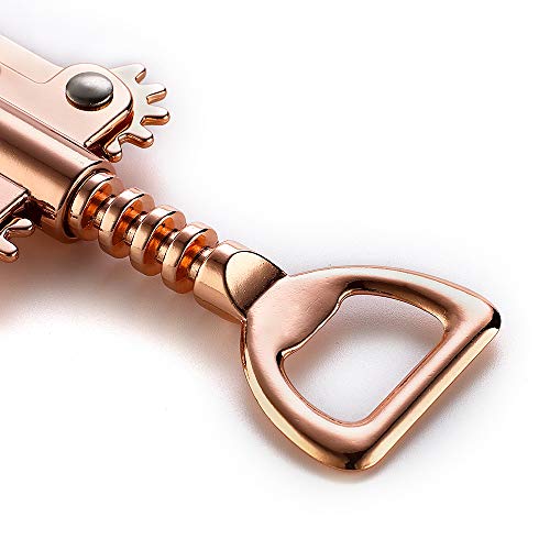 JXS Simple Wing Corkscrew Gold Wine Opener and Beer Opener, Multifunctional Wine Corkscrew Opener