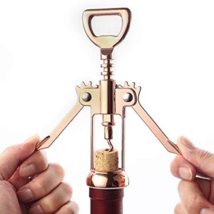 JXS Simple Wing Corkscrew Gold Wine Opener and Beer Opener, Multifunctional Wine Corkscrew Opener