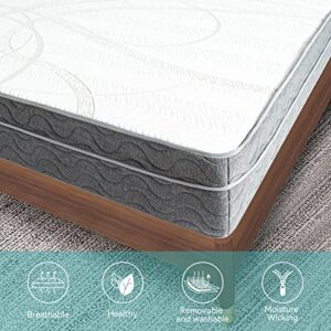 10 Inch Innerspring Hybrid Memory Foam Mattress, Medium Firm Breathable Mattress, Pressure Relieving Mattress, Bed in a Box, Gel AeroFusion Memory Foam, Regulate Temperature/Made in USA -Cal King