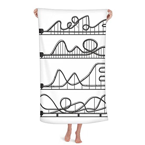 Amusement Park Black Roller Coaster Outline Throw Blanket Soft Warm Flannel